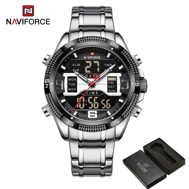 Naviforce 9201 CH - Silver Black Price in Bangladesh - Econaz