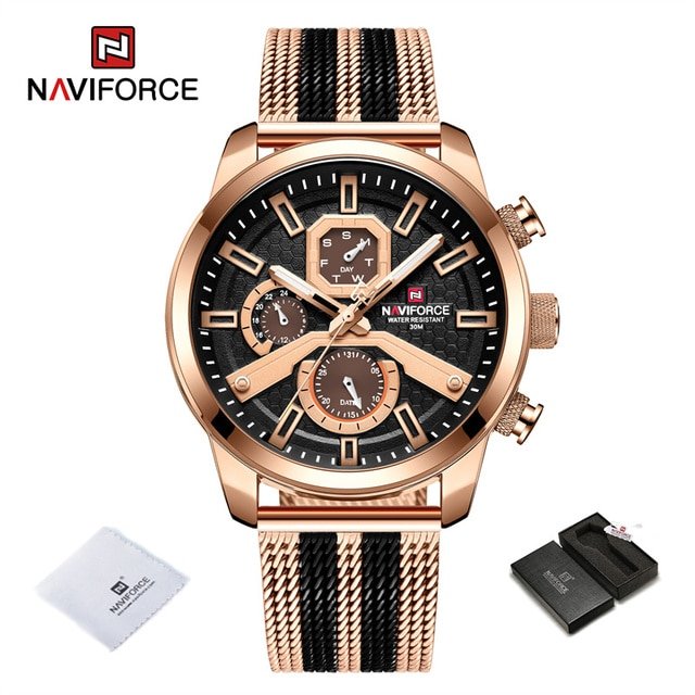 Naviforce 9211 CH - RoseGold Black Price in Bangladesh - Econaz