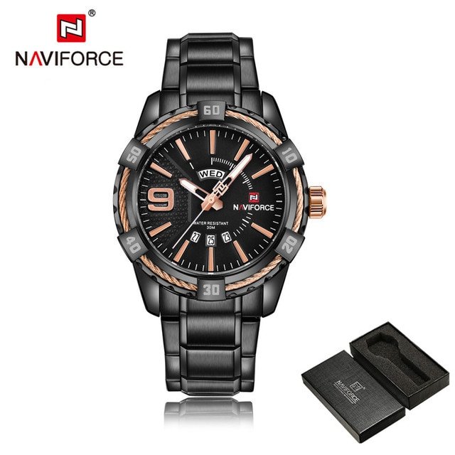 Naviforce 9117 CH - Black Gold Price in Bangladesh - Econaz