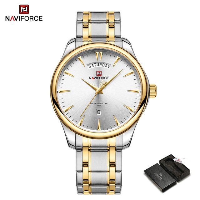 Naviforce 9213 CH - Silver Gold Price in Bangladesh - Econaz
