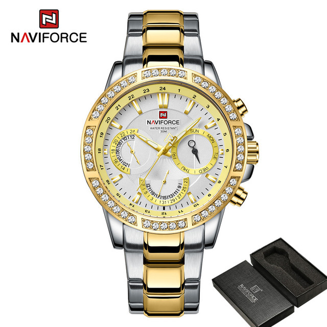 Naviforce 9196 CH - Silver Gold Price in Bangladesh - Econaz